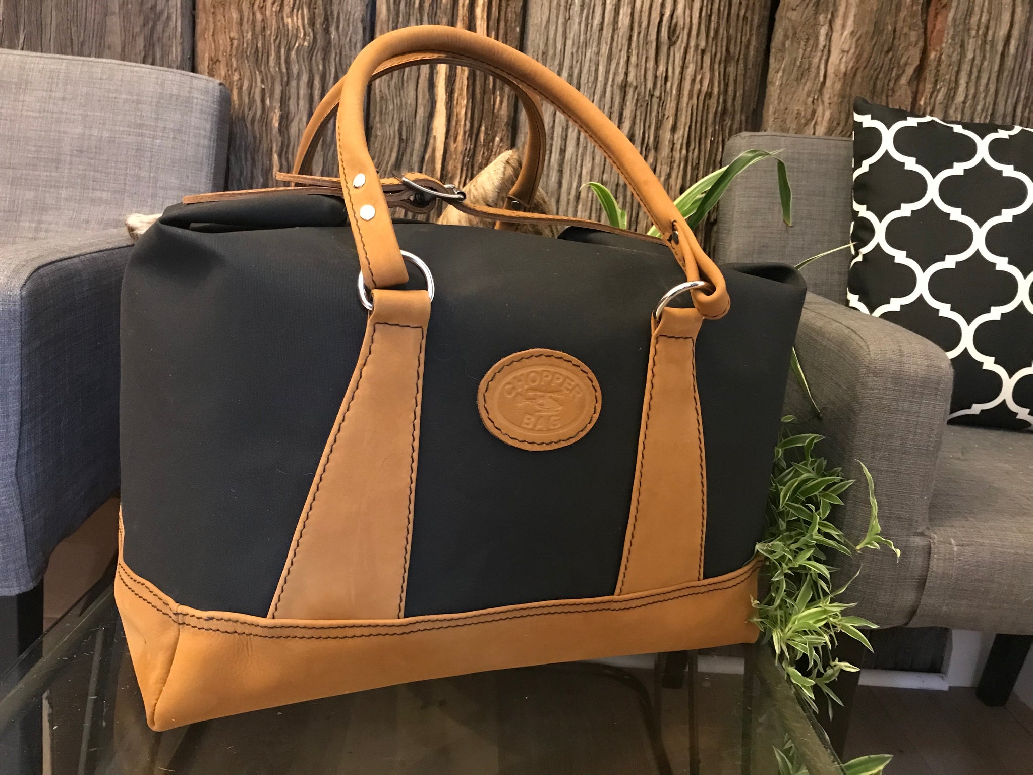 Chopper Bag - SMALL - Canvas/Leather – Loretta Matthews Industries